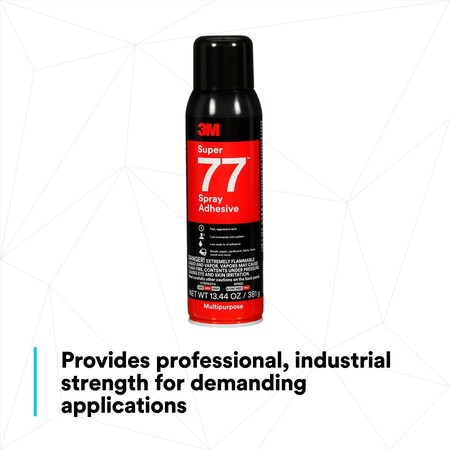 3M Spray Adhesive, 13.44 fl oz, Aerosol Can, Clear, Super 77 7010366503 ...