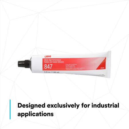 3M Rubber and Gasket Adhesive, 847, 5 fl oz, Tube, Brown 847 | Zoro