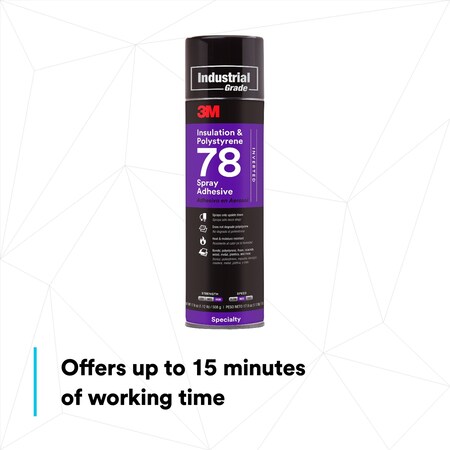 3M Spray Adhesive, 78 Inverted Can Series, Clear, 17.9 oz, Aerosol Can ...