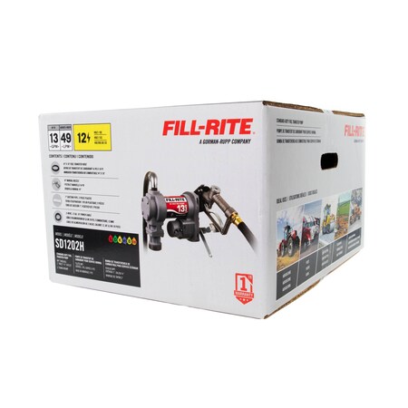 Fill-Rite Fuel Transfer Pump, 12V DC, 13 gpm Max. Flow Rate , 1/6 HP ...