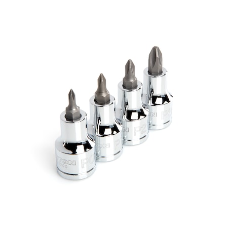 Tekton 1/2 Inch Drive Phillips Bit Socket Set, 4-Piece (#0-#3) SHB92002 ...