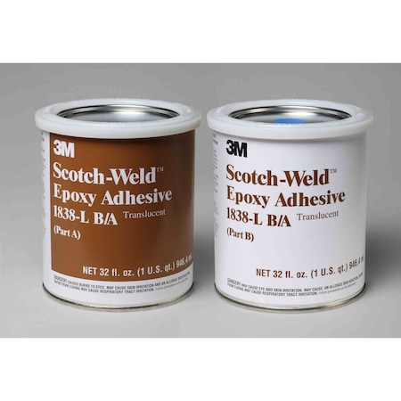 3M Glue Stick, 1838L Series, Clear, Can, 6 PK, 1:01 Mix Ratio, 8 hr ...