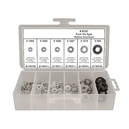 Disco Push On Retainer Assortment, 195 PCS 8197 | Zoro