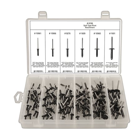 Disco Split Type Rivet Assortment, 119 pcs. 8199 | Zoro
