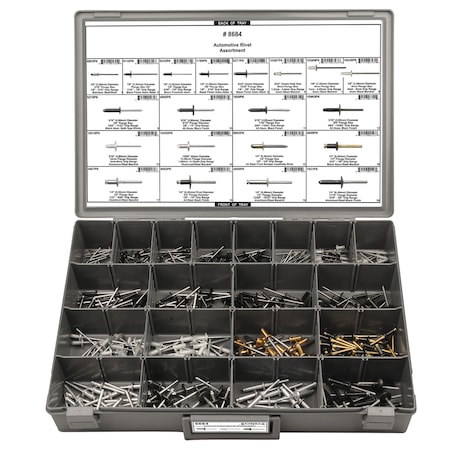 Disco Automotive Rivet Assortment, 380 pcs. 8684 | Zoro