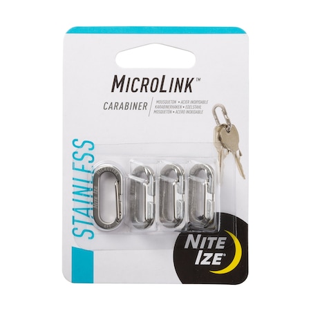 Nite Ize MICROLINK CARABINER - 4 PACK, Stainless Steel, Silver KL-11 ...