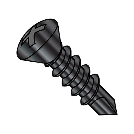 Zoro Select Self-Drilling Screw, #10-16 x 1-1/4 in, Black Oxide and Oil ...