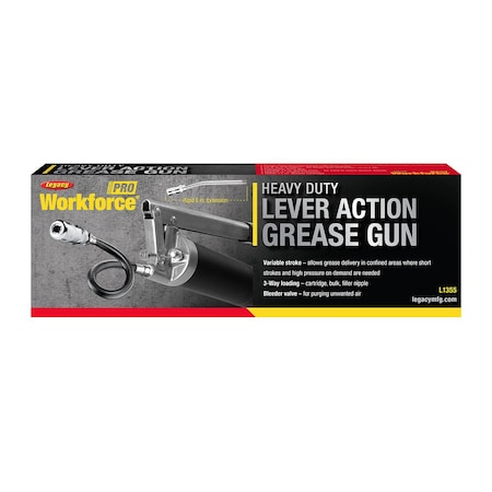 Workforce Grease Gun, 16 oz., 9000 psi, Black L1355 | Zoro