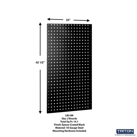 Triton Products Stationary Pegboard Panels, Steel LB2-BK | Zoro