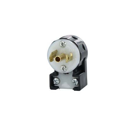 Leviton 15A Angle Locking Plug 2P 3W 125V ML2P BK/WT ML2-AP | Zoro