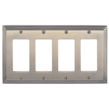 Brass Accents Classic Steps Quad GFCI, Number of Gangs: 4 Antique Brass ...