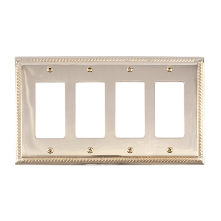 Brass Accents Georgian Quad GFCI, Number of Gangs: 4 Polished Brass ...