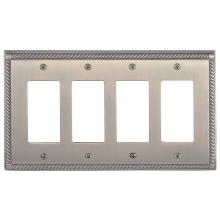 Brass Accents Georgian Quad GFCI, Number of Gangs: 4 Antique Brass ...