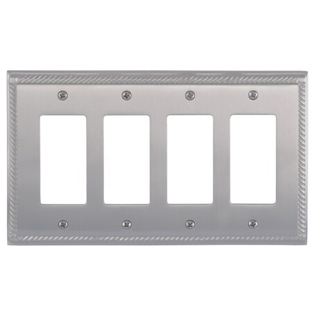 Brass Accents Georgian Quad GFCI, Number of Gangs: 4 Satin Nickel ...
