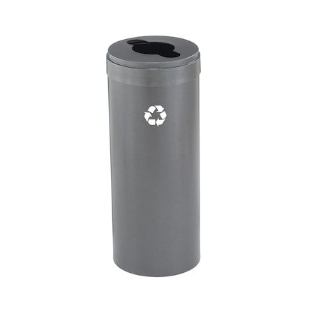 Glaro 12 gal Round Recycling Bin, Silver Vein M-1232SV-SV-M1 | Zoro