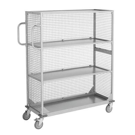 Irsg Merchandise Stocking Cart with 4 Solid Shelves & Back Panel MC ...