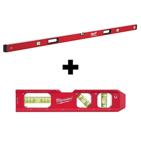 Milwaukee Tool Box Level, w/Compact Billet Torpedo Level MLBX72, 48-22 ...