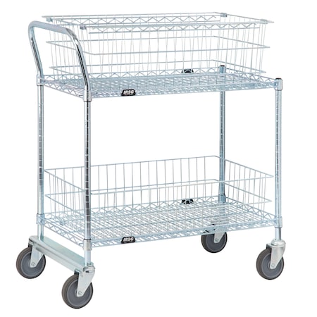 Irsg Mobile Cart with 2 shelves/2 wire baskets MSC-1836C-1 | Zoro
