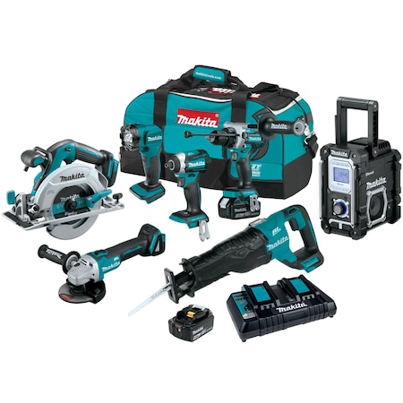 Makita LXT Brushless 7pcs, Combo Kit, 18V, (5.0Ah) XT707PT | Zoro