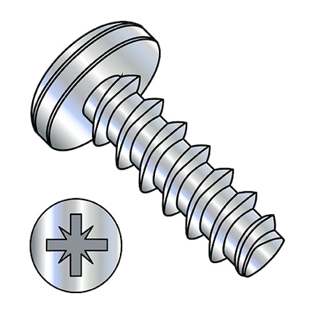 Zoro Select Thread Forming Screw, M3.5-1.65 x 16 mm, Zinc Plated Steel ...