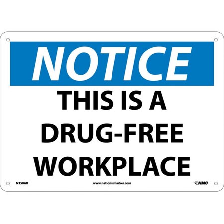 Nmc Notice This Is A Drug-Free Workplace Sign, N350AB N350AB | Zoro