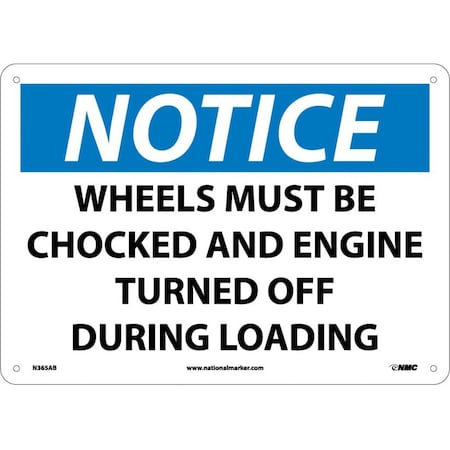 Nmc Notice Wheels Must Be Chocked Sign, N365AB N365AB | Zoro