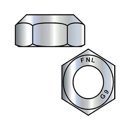 Zoro Select Top Lock Lock Nut, 1/4"-28, Steel, Grade 9, Gray/Silver ...