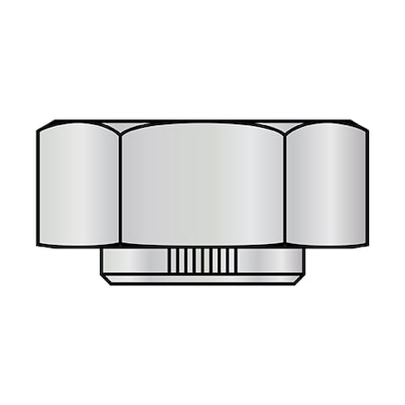 Zoro Select Lock Nut, 3/4"-10, Steel, Grade B, Wax, 0.382 in Ht, 100 PK ...