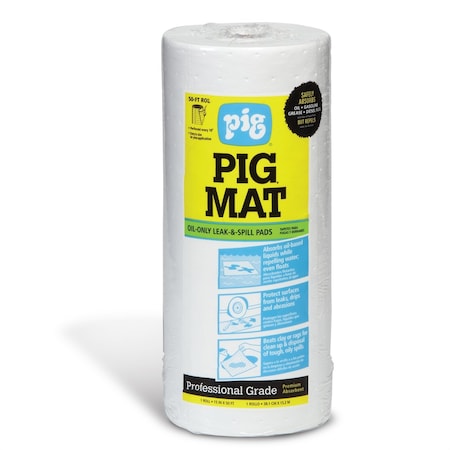 Pig Pig Water-Repellent Oil-Absorbent Light-Weight Mat Roll, 15"X50' (6 ...