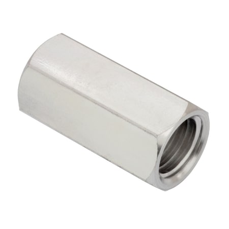 Ampg Coupling Nut, 1/2"-13, Aluminum, Plain, 1-1/4 in Lg, 5/8 in Hex Wd ...