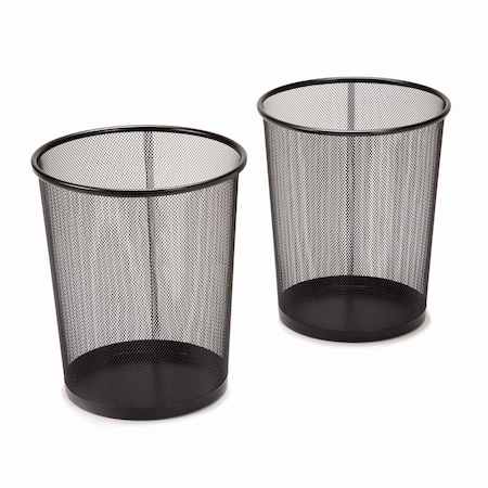 Seville Classics Trash Can, Black, Metal Mesh OFF16013 | Zoro