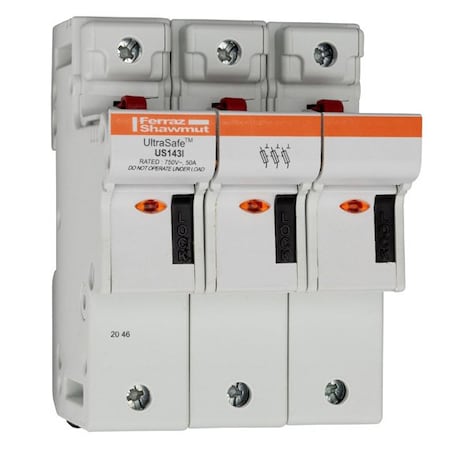 Mersen Fuse Holder, 800V AC/1000V DC Volt Rating, 3 Poles, Pressure ...