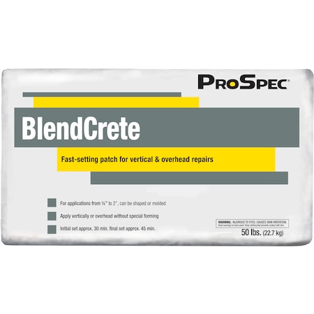 Prospec Concrete Patching Compound, 50 lb, Bag, Light Gray 128230 | Zoro
