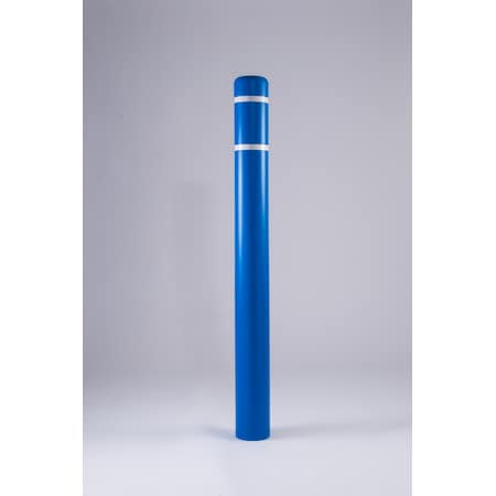 Post Guard Post Sleeve, 4.5" Dia, 64" H, Blue/White CL1385WWT | Zoro