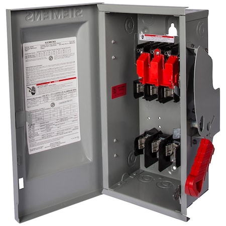 Siemens Fusible Disconnect Switch, 600V AC/DC, NEMA 3R HF362RPV | Zoro