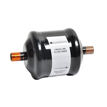 Ranco Filter Drier, Mono Flow, 5 cu in, ODF, 3/8" fitting, 4.63"Lx2.50 ...