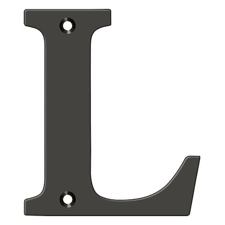 Deltana Residential Letter L Oil Rubbed Bronze 4" RL4L-10B | Zoro