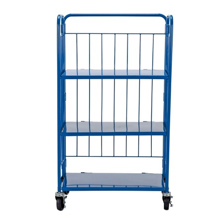 Vestil Blue Foldable/Nestable Roller Container 3 Shelf 990 lb 34 x 18 x ...