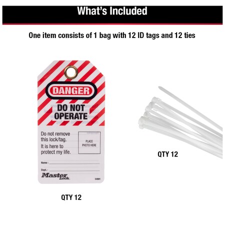 Master Lock Photo ID Danger Tags,PK12 (S4801) | Zoro