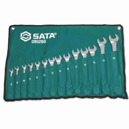 Sata Metric Combination Wrench Set, 14 Pc. ST09026G | Zoro