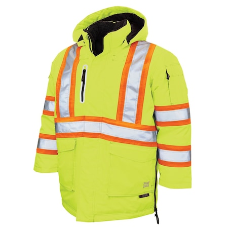 Tough Duck Hi-Vis Safety Parka, 300D Ripstop, 100% Polyester, Class 3 ...