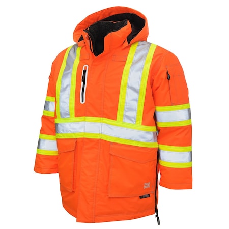 Tough Duck Hi-Vis Safety Parka, 300D Ripstop, 100% Polyester, Class 3 ...
