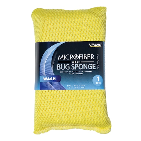 Viking Microfiber Bug Mesh Wash Sponge, 4x6 845100 | Zoro