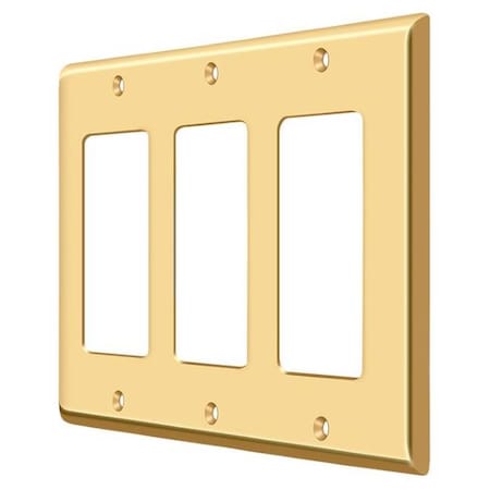 Deltana Triple Rocker Switch Plate, Number of Gangs: 3 Solid Brass, PVD ...