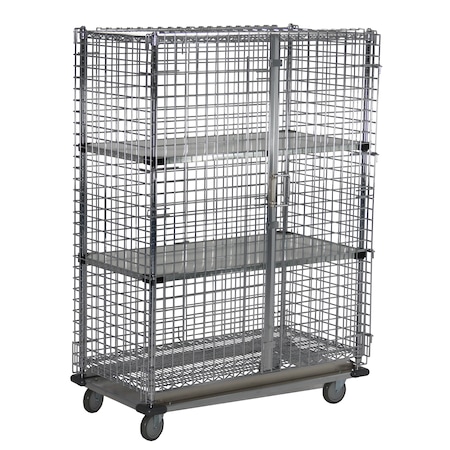 Technibilt Shelving Systems Security Cage, Dolly, 3 SolidShlf, 24x36x70 ...