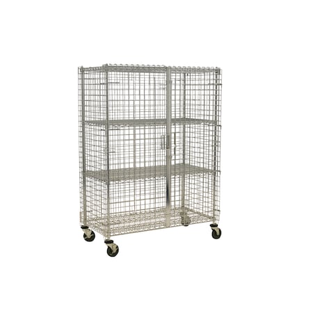 Technibilt Shelving Systems Security Cage, w/Casters, 3 Shelf, 24x60x69 ...