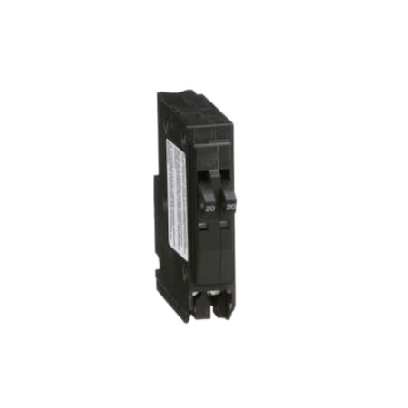 SQUARE D 20/20A, 2x1 pole Miniature Circuit Breaker, QO, 120/240V AC ...