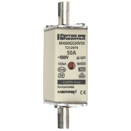 MERSEN 50A, 500V AC, Time-Delay, Fuse Link, T21 series - T212974