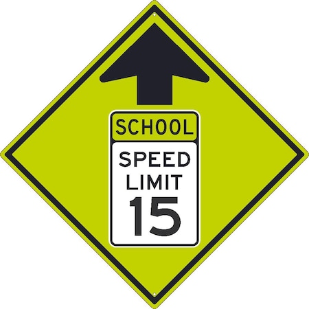 Nmc School Speed Limit 15 Mutcd Sign, 30 in Height, Aluminum, Diamond ...