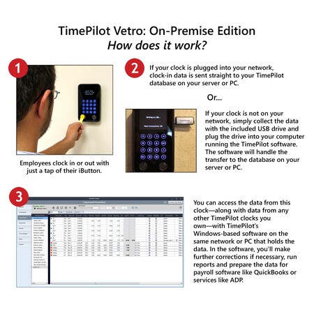 Timepilot Time Clock System, Electronic, 100/240VAC 4520 | Zoro